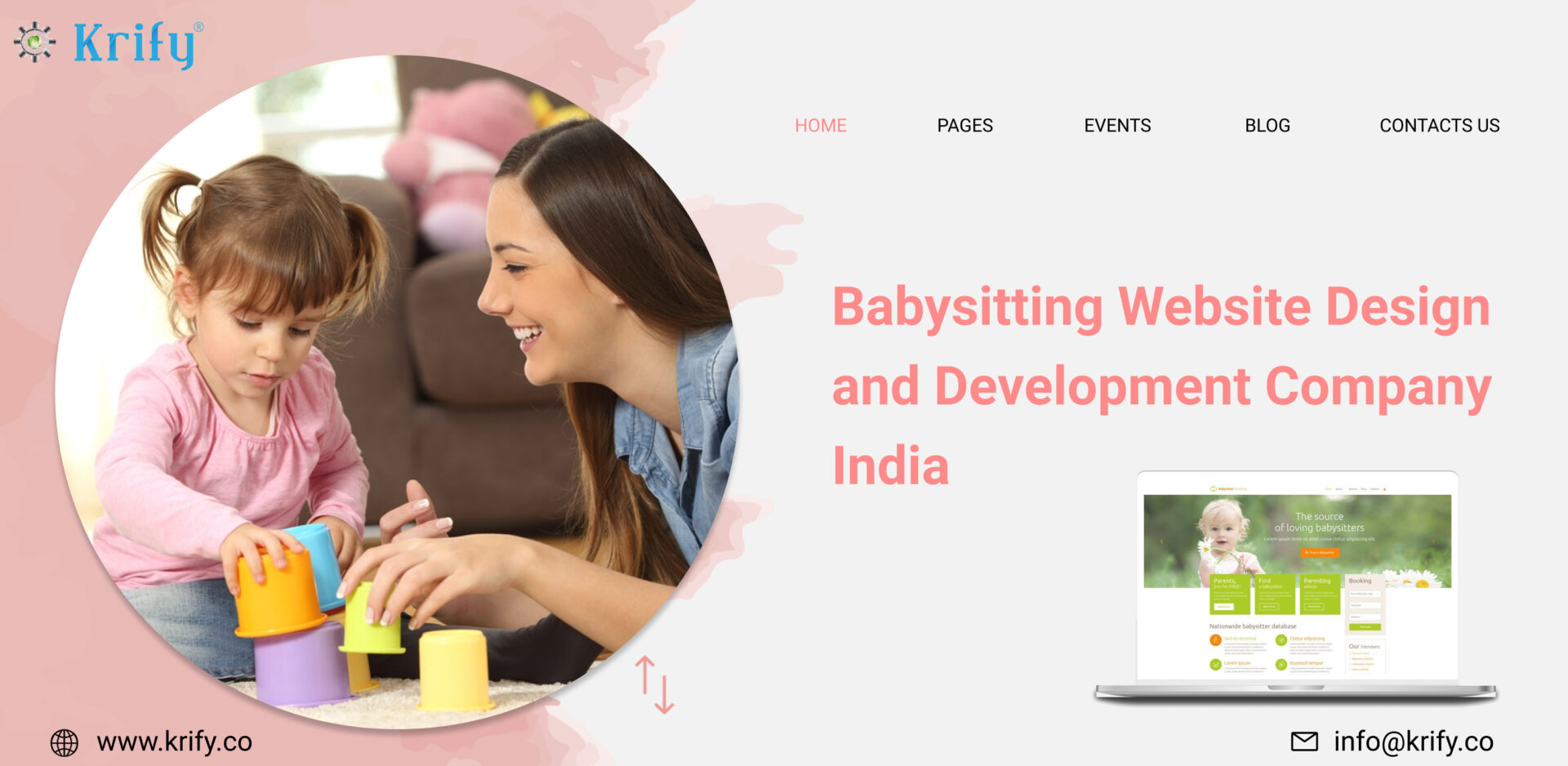 Babysitting Website Design and Development Company India - Krify